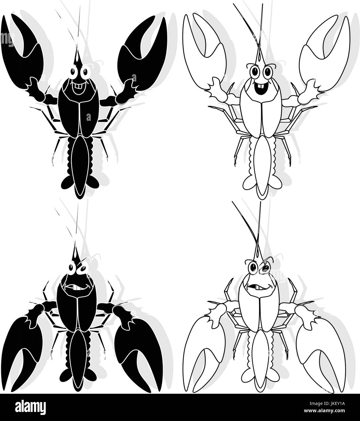 Shrimp mascot vector Black and White Stock Photos & Images - Alamy