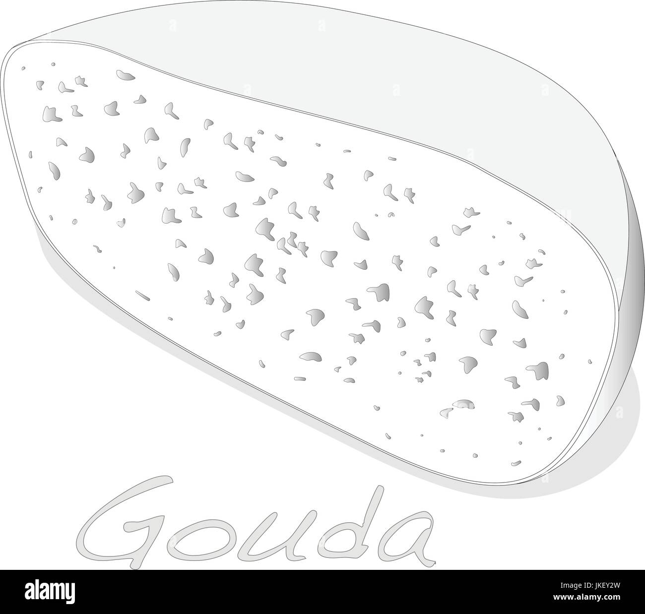 Isolated Gouda cheese illustration on a white background Stock Vector ...