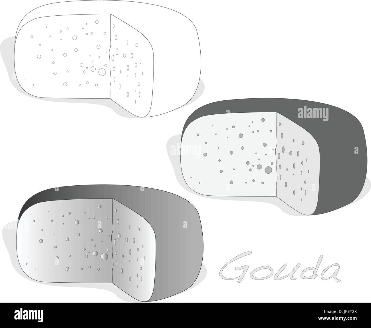 Isolated Gouda cheese illustration on a white background Stock Vector ...