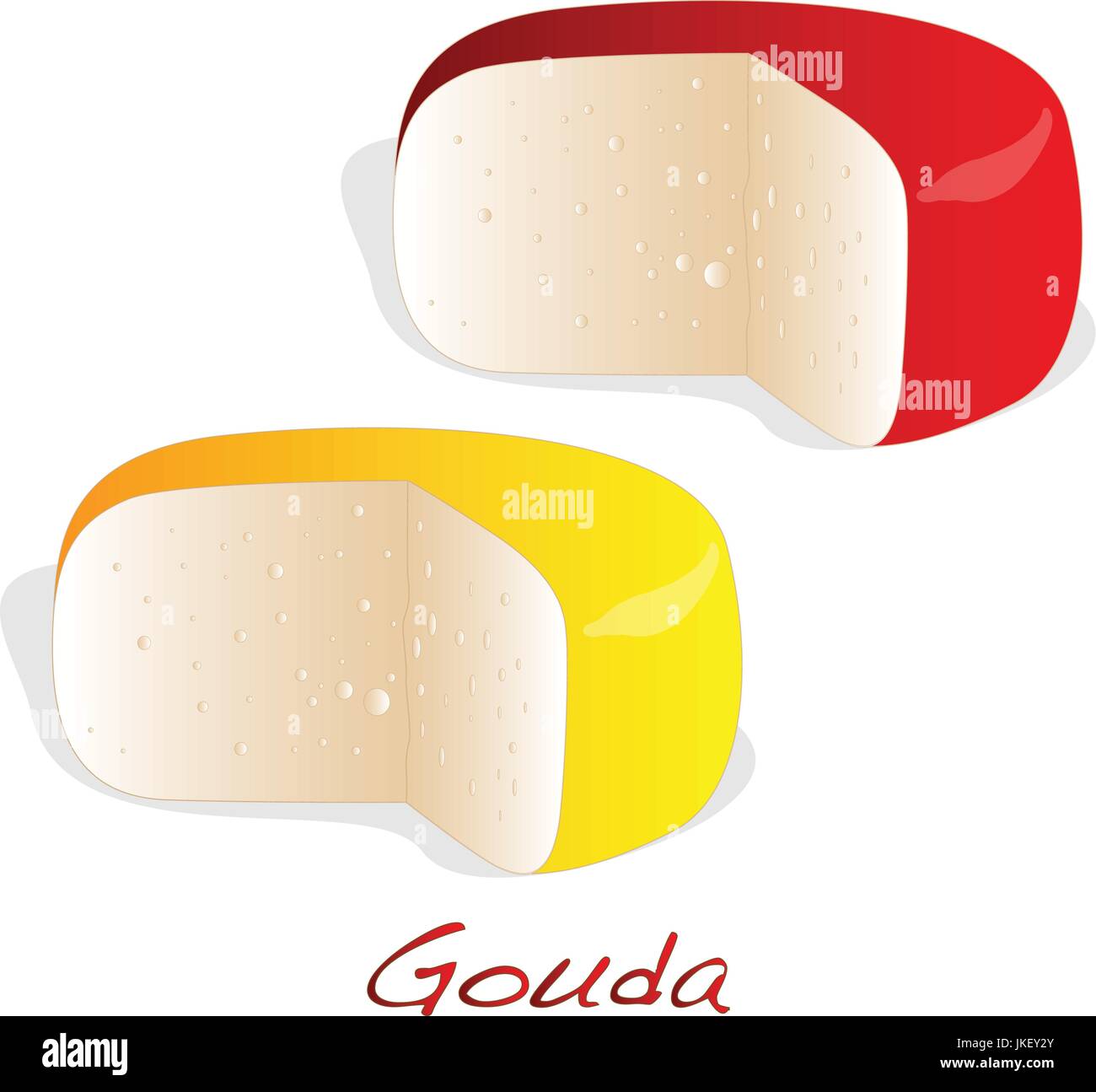 Isolated Gouda cheese illustration on a white background Stock Vector ...