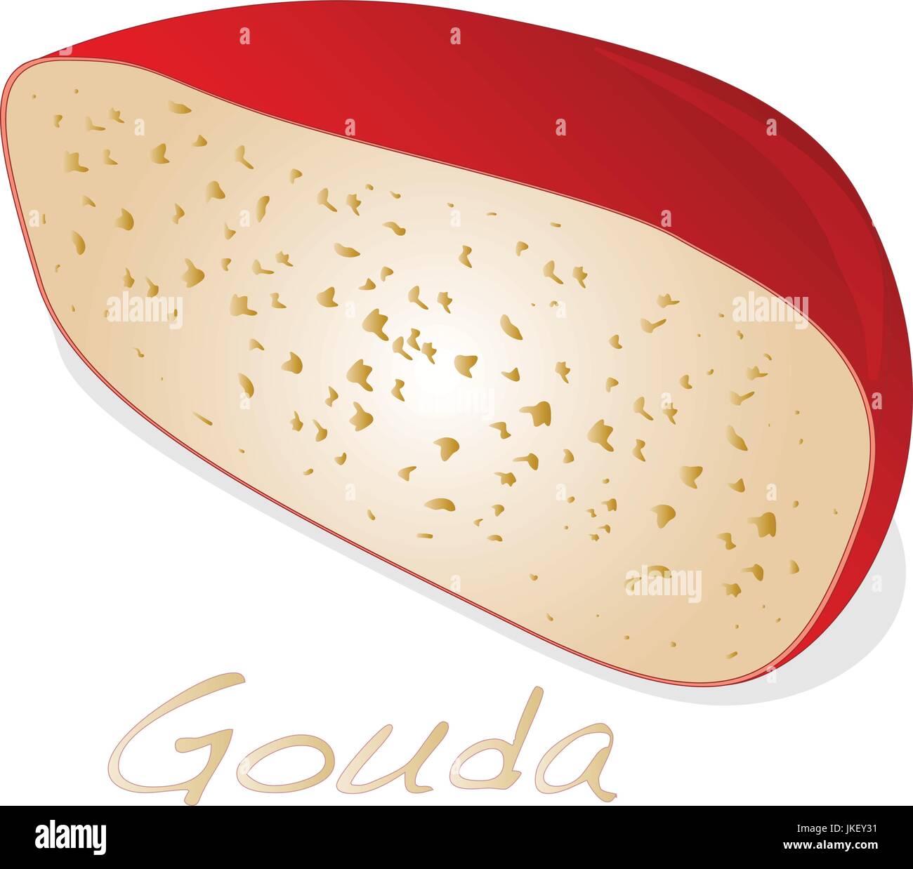 Isolated Gouda cheese illustration on a white background Stock Vector ...