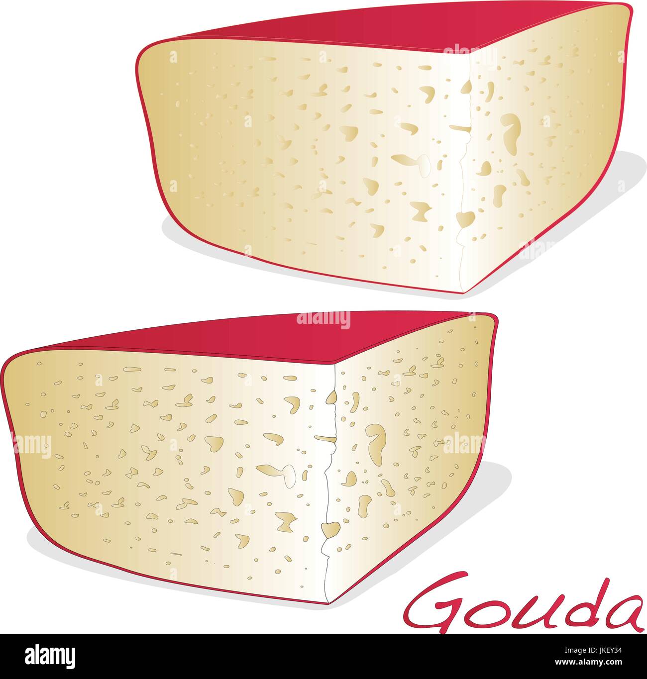 Isolated Gouda cheese illustration on a white background Stock Vector ...