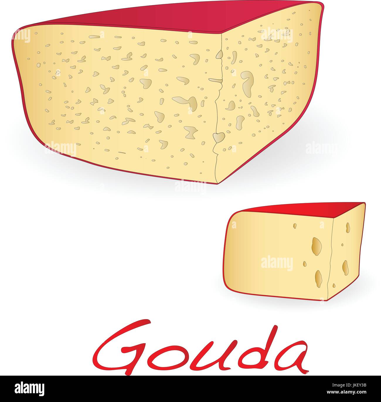 Isolated Gouda cheese illustration on a white background Stock Vector ...