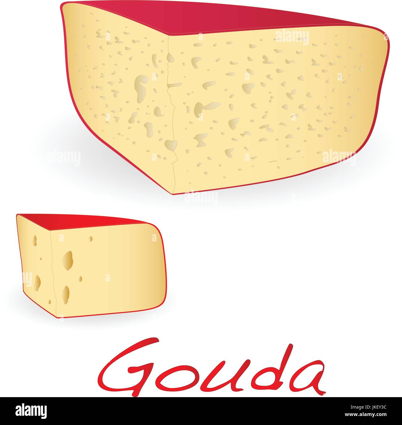 Isolated Gouda cheese illustration on a white background Stock Vector ...
