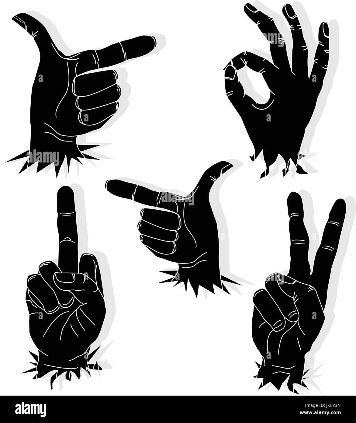 Hand shake illustration Black and White Stock Photos & Images - Alamy