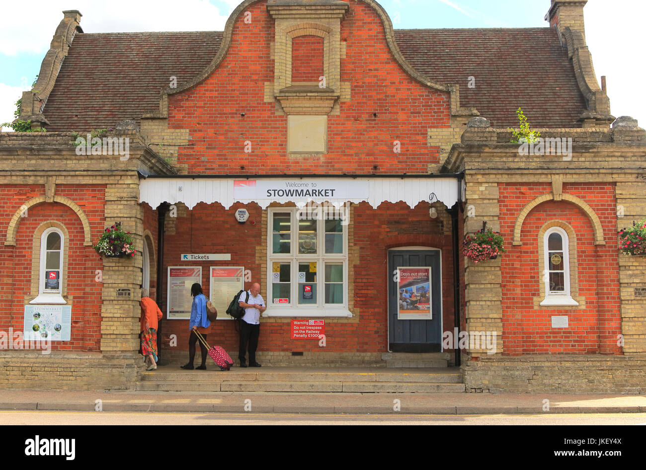 Railway train station building, Stowmarket, Suffolk, England, UK 1846 ...