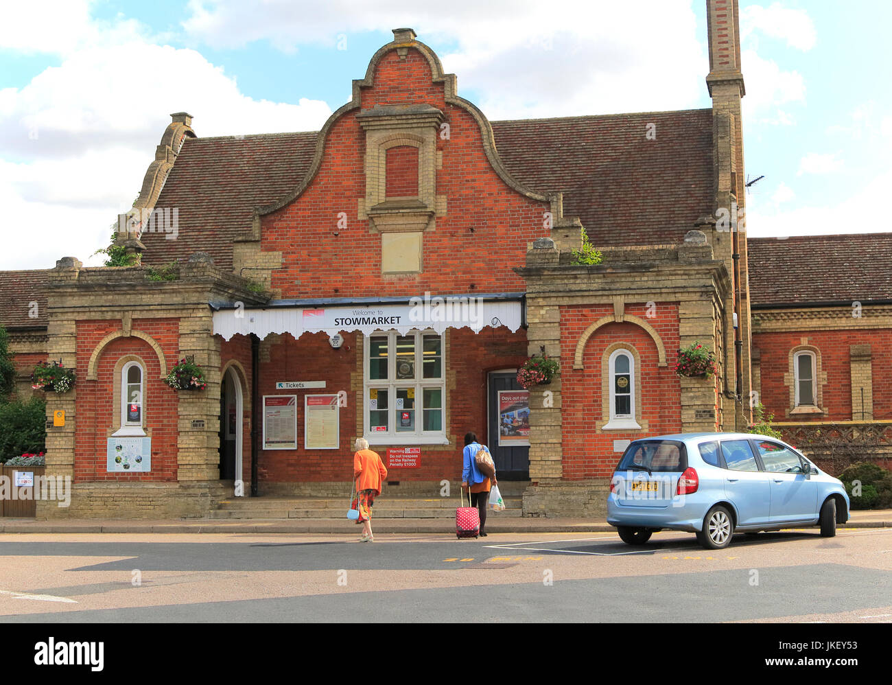 Railway train station building, Stowmarket, Suffolk, England, UK 1846 ...