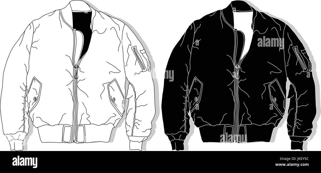 Pilot jacket. Bomber. Fashion illustration Stock Vector Image & Art - Alamy