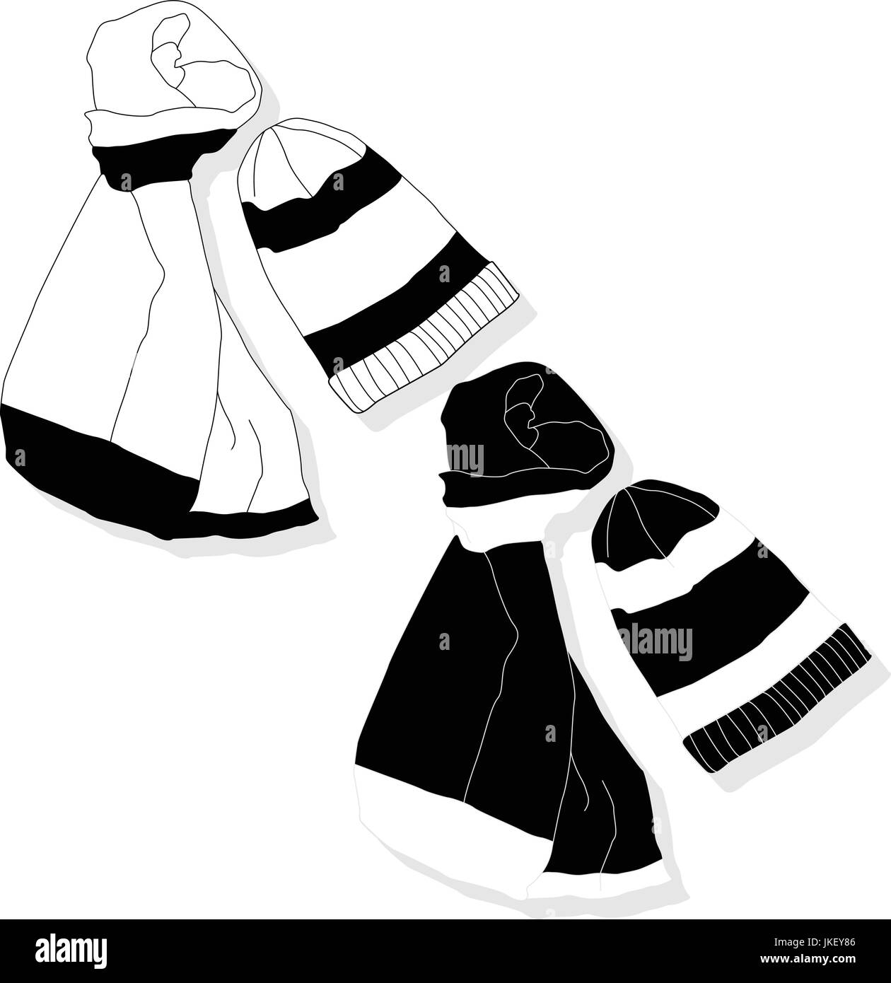 Winter scarf vector Black and White Stock Photos & Images - Alamy