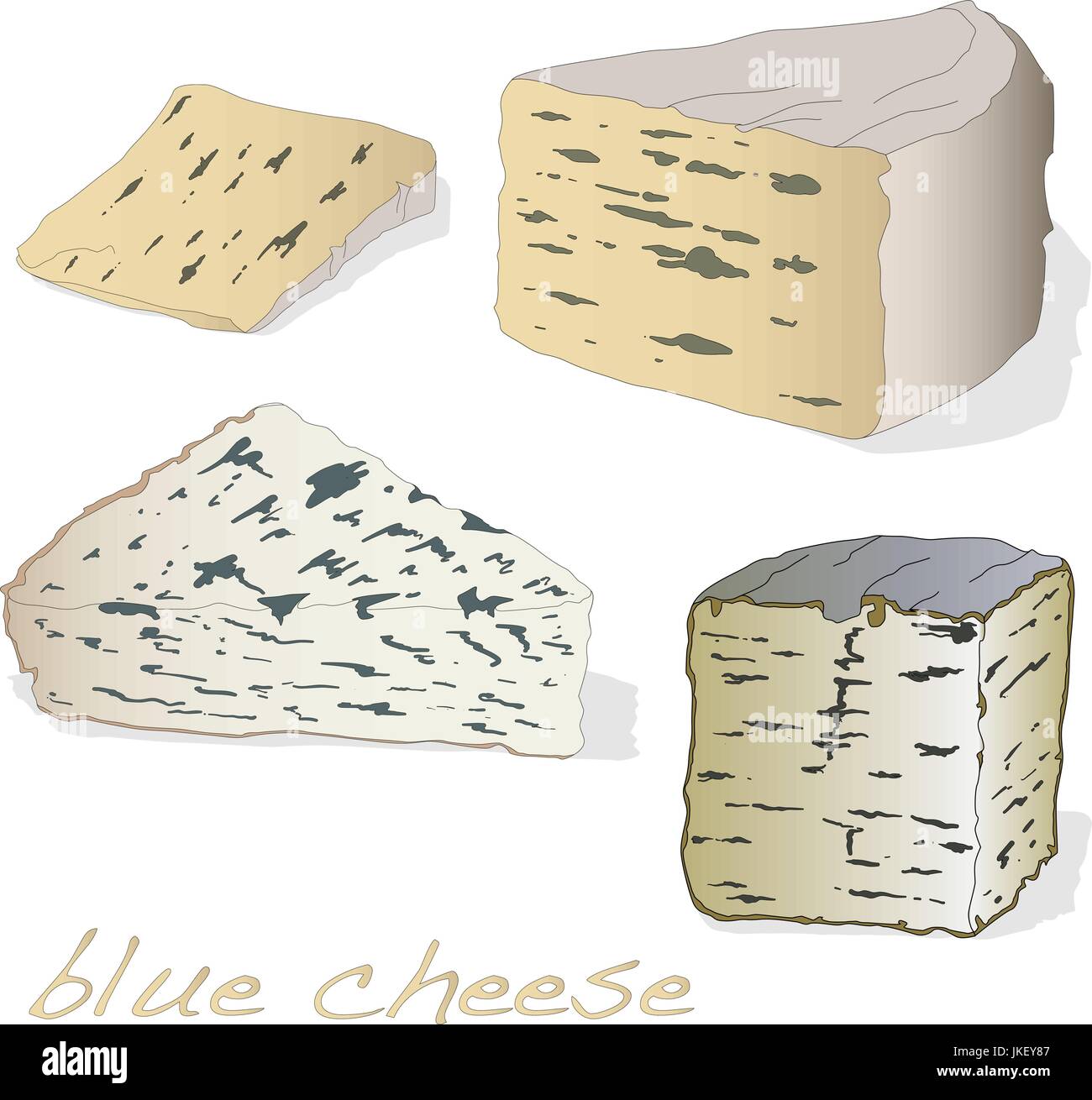 fat soft blue cheese isolated illustration Stock Vector Image & Art - Alamy