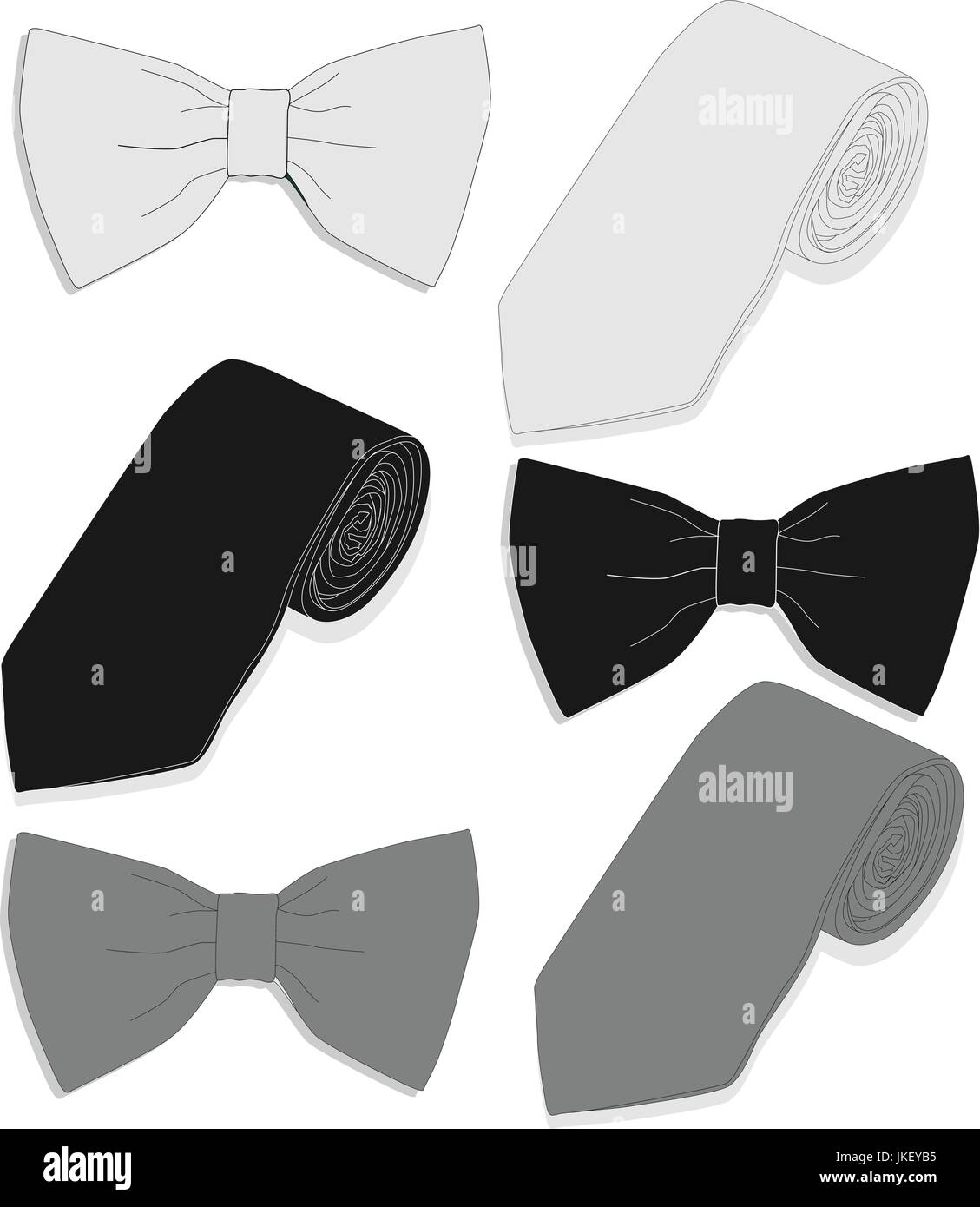 Tie collection. Bow tie. Vector illustration Stock Vector Image & Art ...