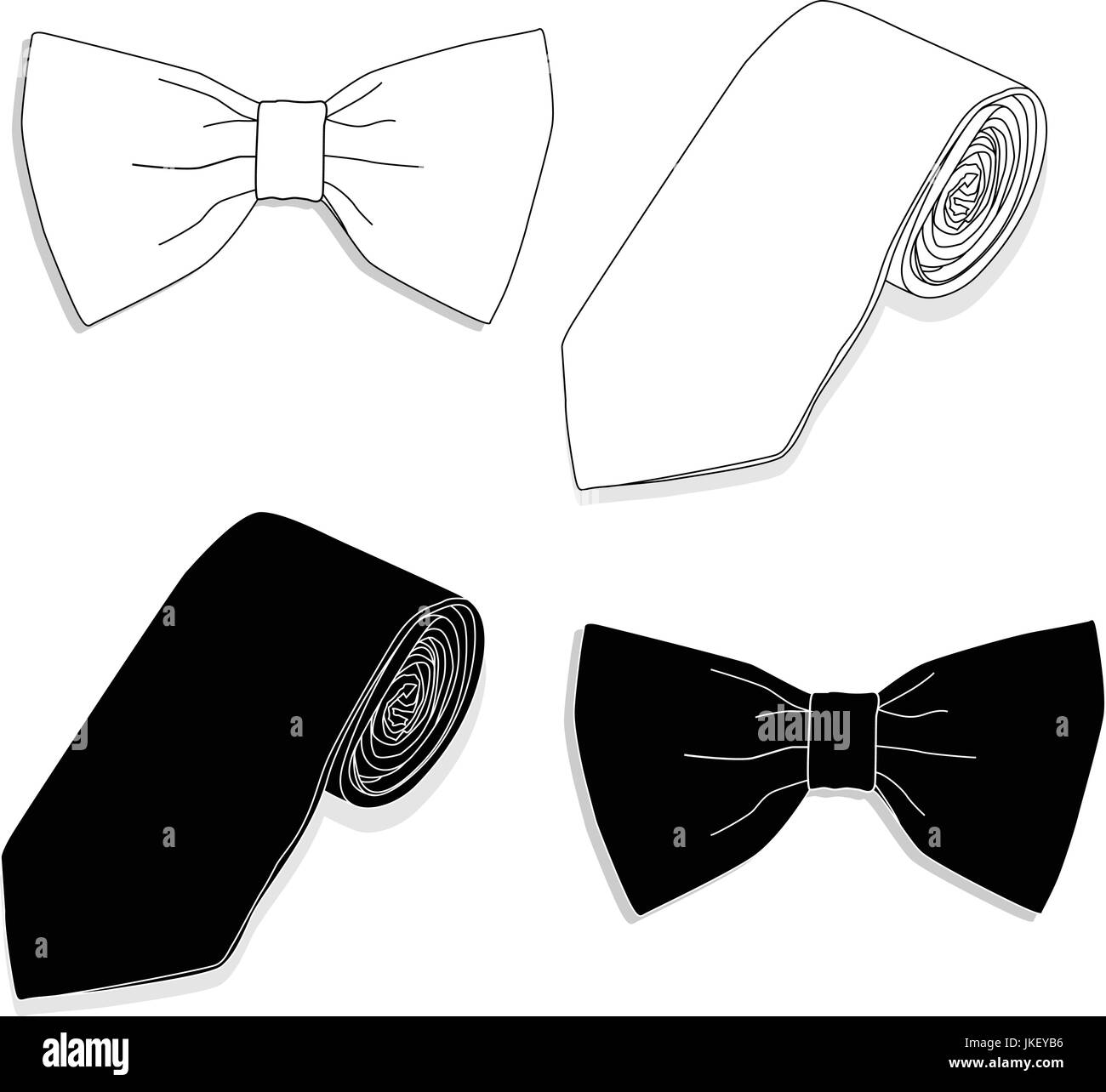 Tie collection. Bow tie. Vector illustration Stock Vector Image & Art ...