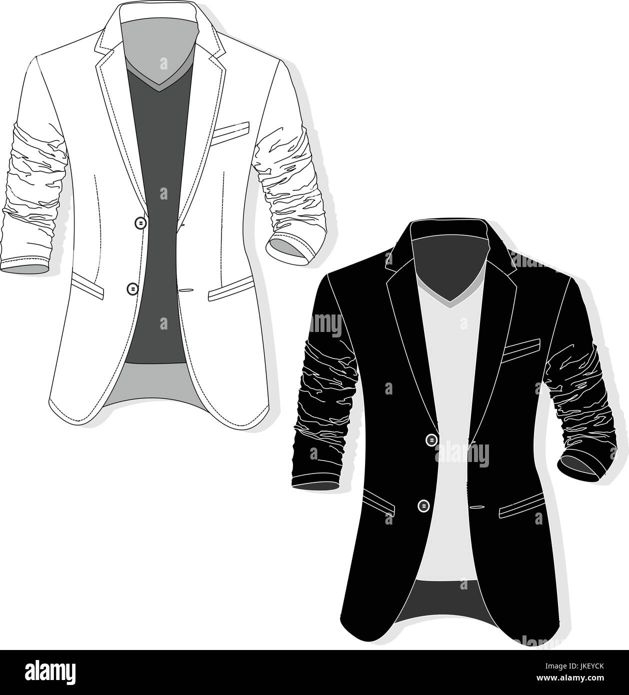 Vector man jacket monochrome set Stock Vector Image & Art - Alamy
