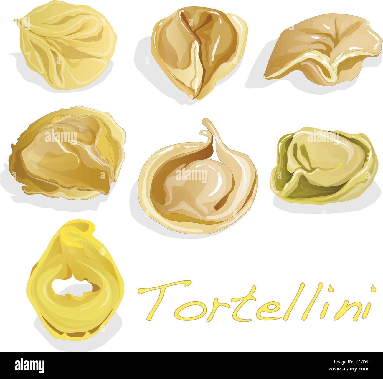 Tortellini Italian illustration isolated set Stock Vector Image & Art ...