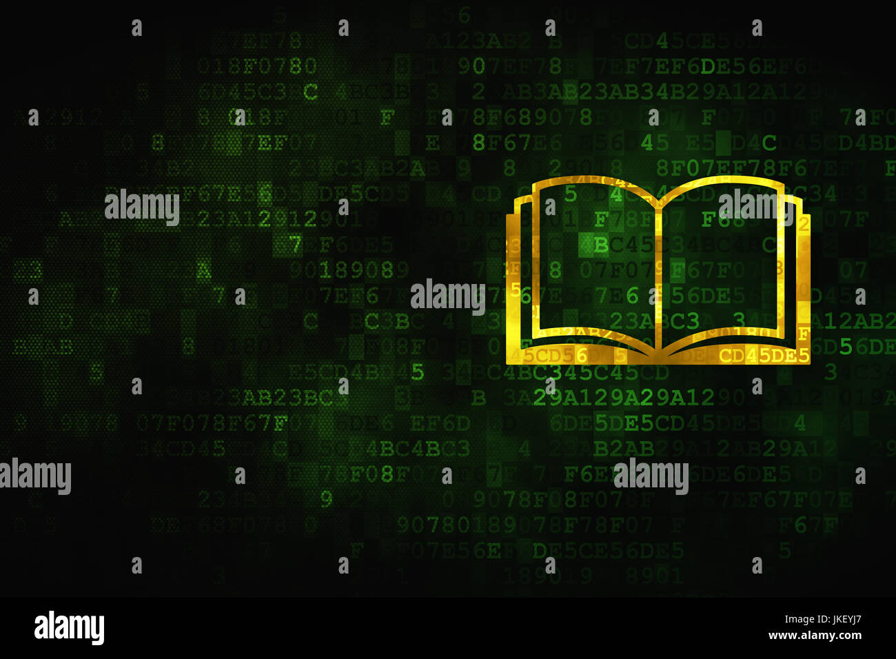 Studying concept: Book on digital background Stock Photo - Alamy