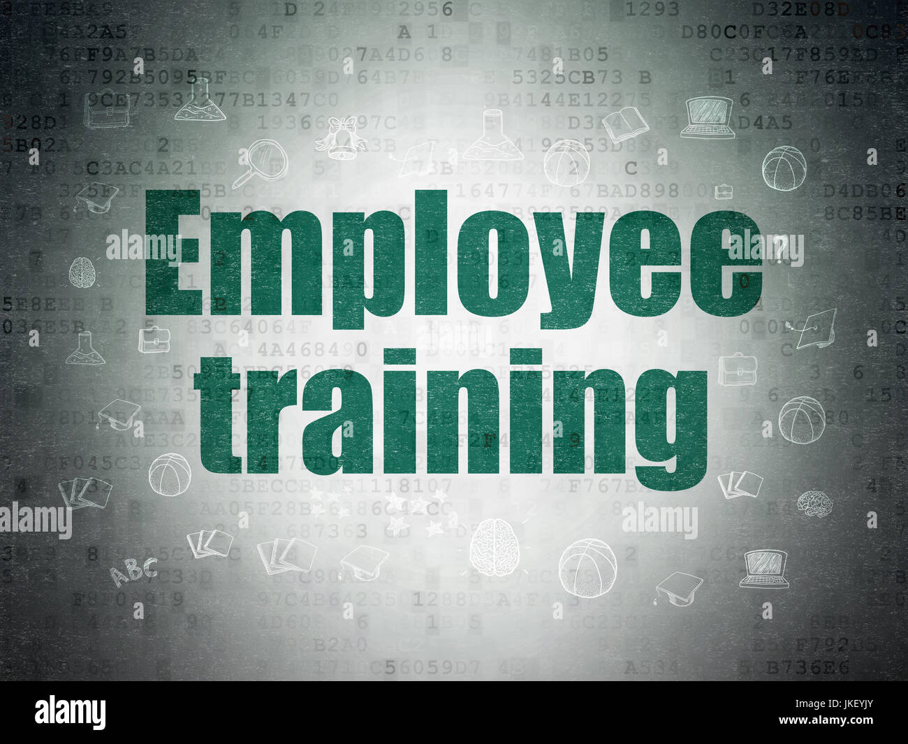 Learning concept: Employee Training on Digital Data Paper background ...