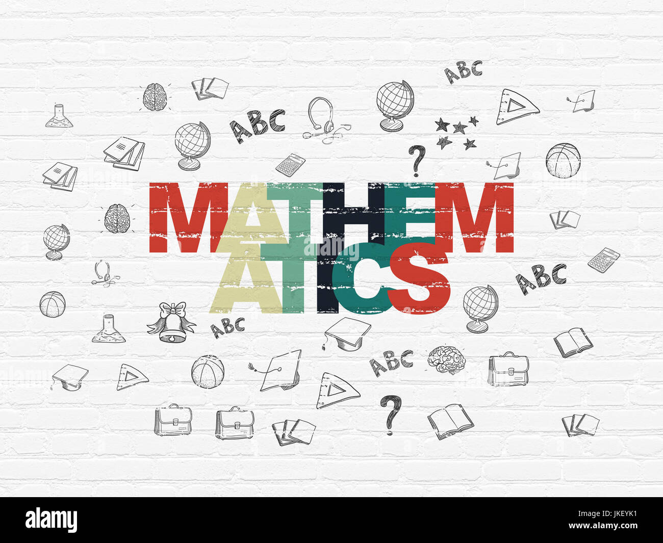 Studying concept: Mathematics on wall background Stock Photo - Alamy