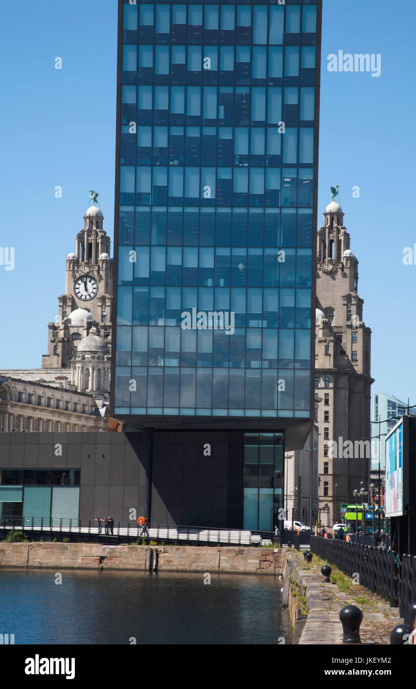 Modern office buildings Mann Island near the Museum of Liverpool Life ...