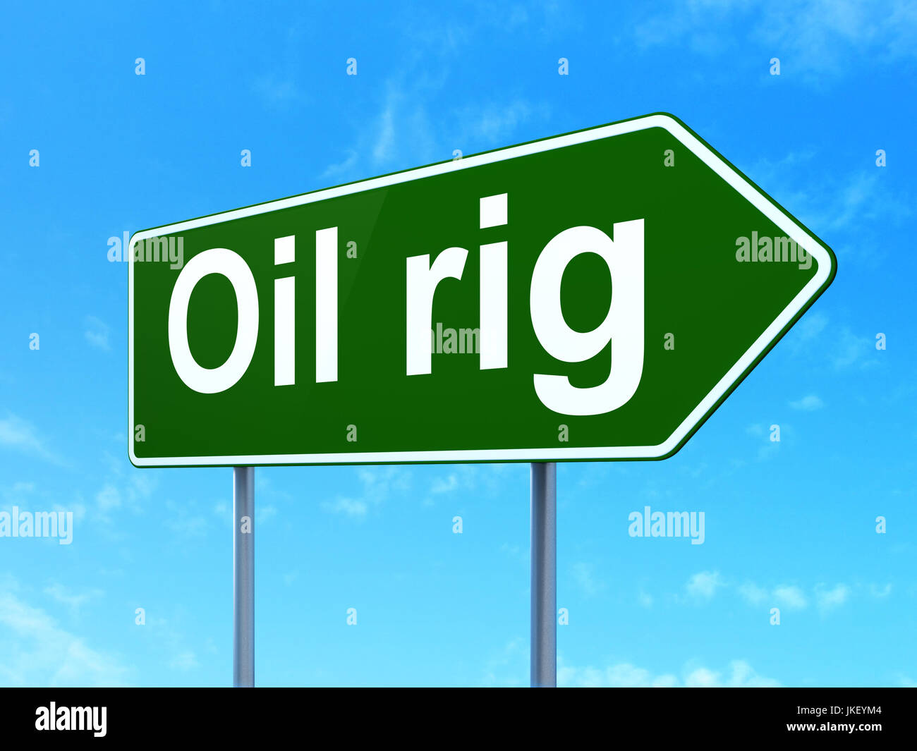 Industry concept: Oil Rig on road sign background Stock Photo - Alamy
