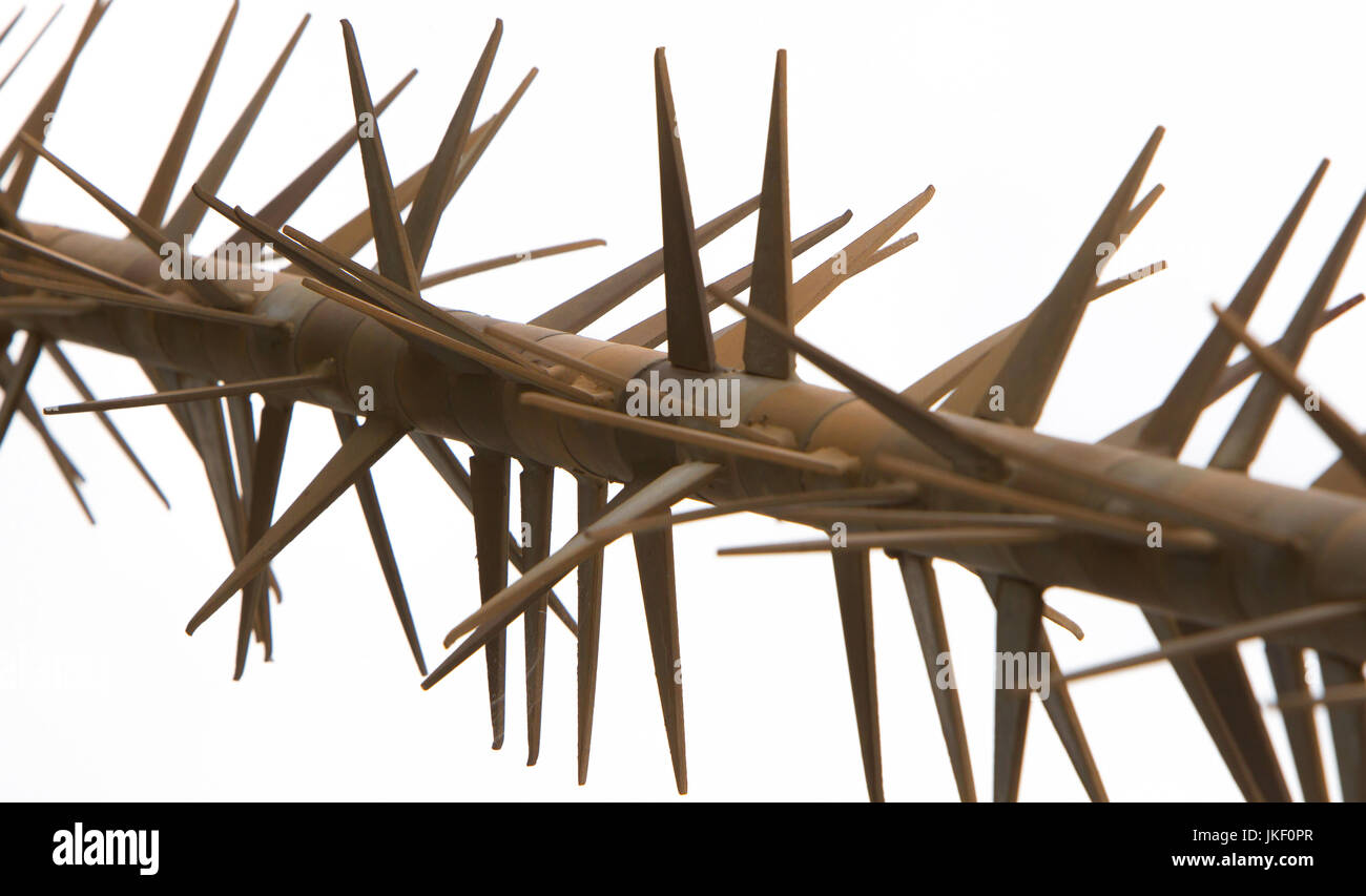 Spiked fence, rusty old an shiny new spikes Stock Photo - Alamy