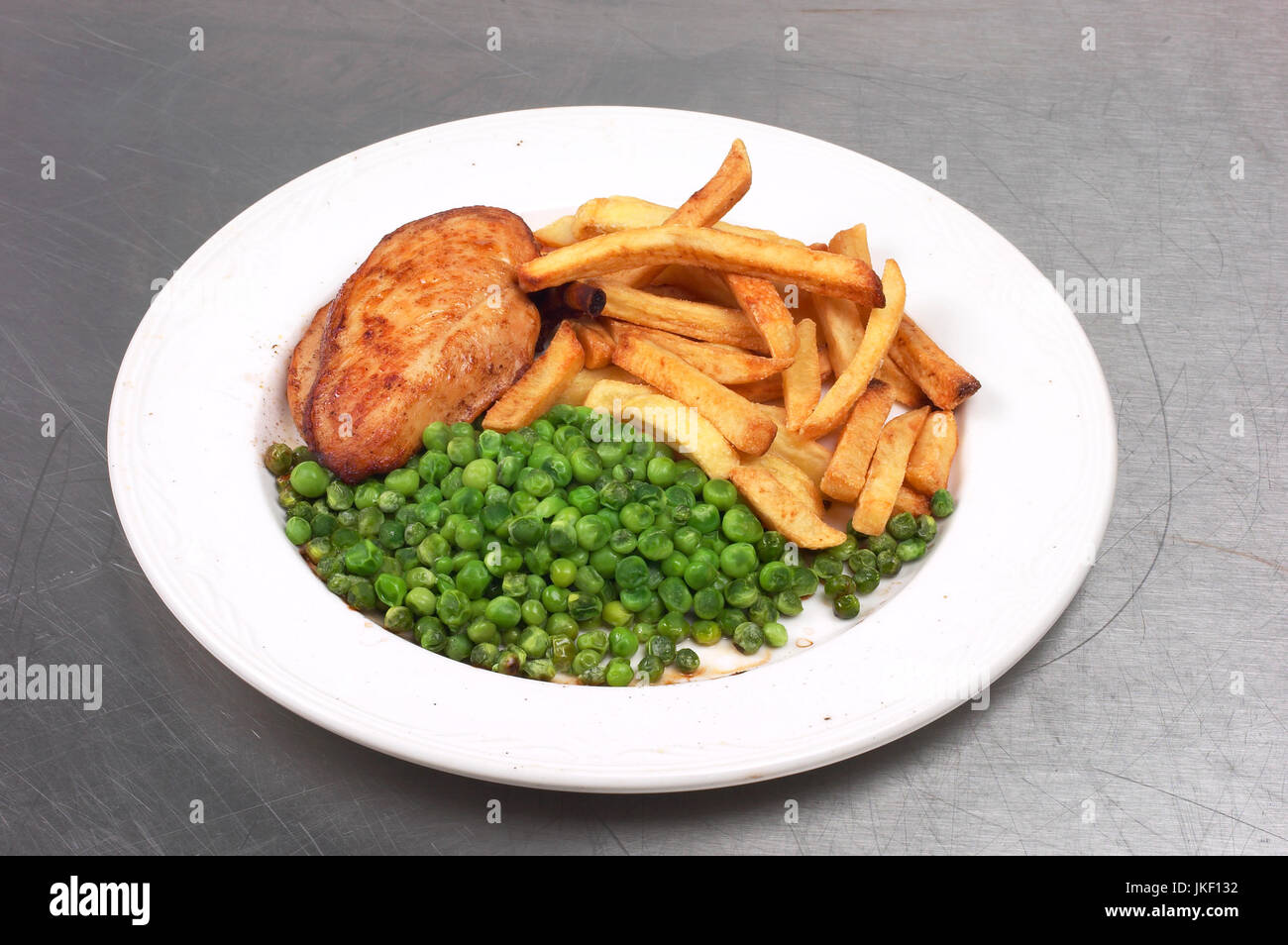 Chicken chips food peas hi-res stock photography and images - Alamy