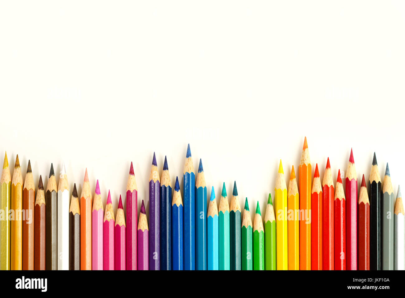 Coloring pencils on row Stock Photo - Alamy