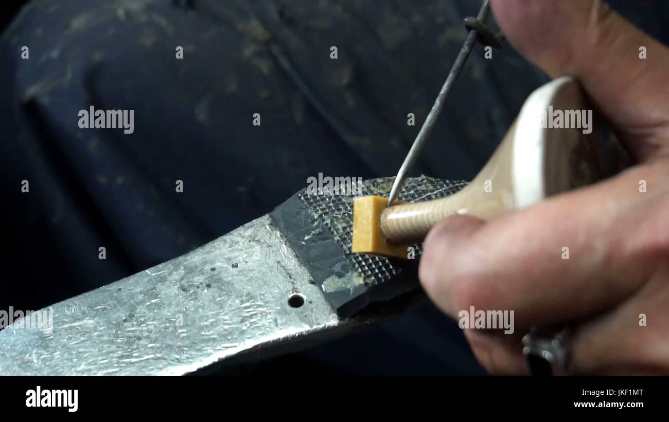 Shoemaker work process repairing shoes hi-res stock photography and ...