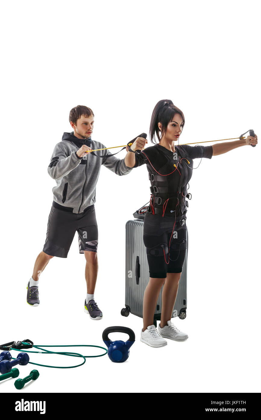 Muscular man doing dumbbell exercise Cut Out Stock Images & Pictures ...