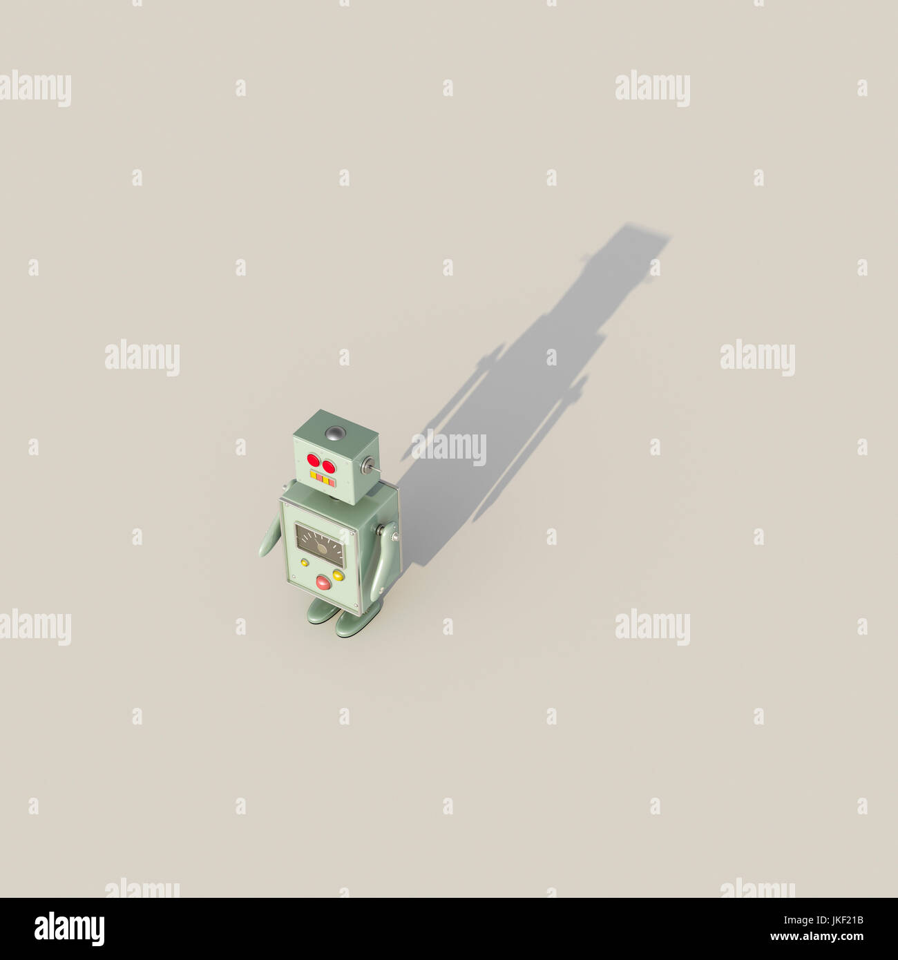 3D Rendering, Single robot casting shadow Stock Photo - Alamy