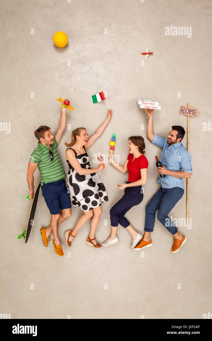 Tour group having a city break in Rome Stock Photo - Alamy