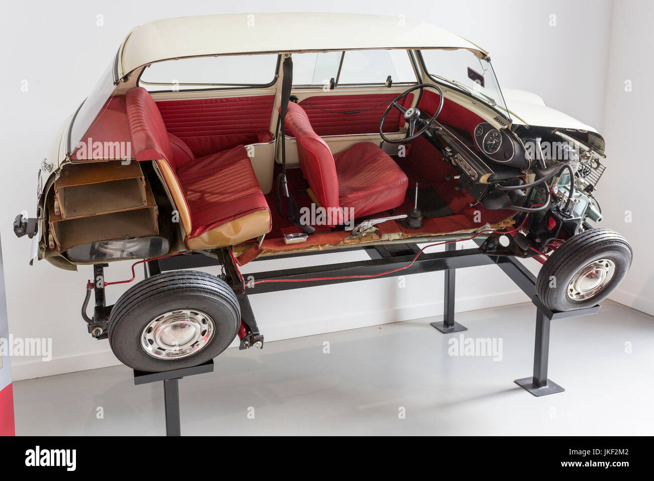 A Morris Mini cut in half to reveal its revolutionary construction in ...