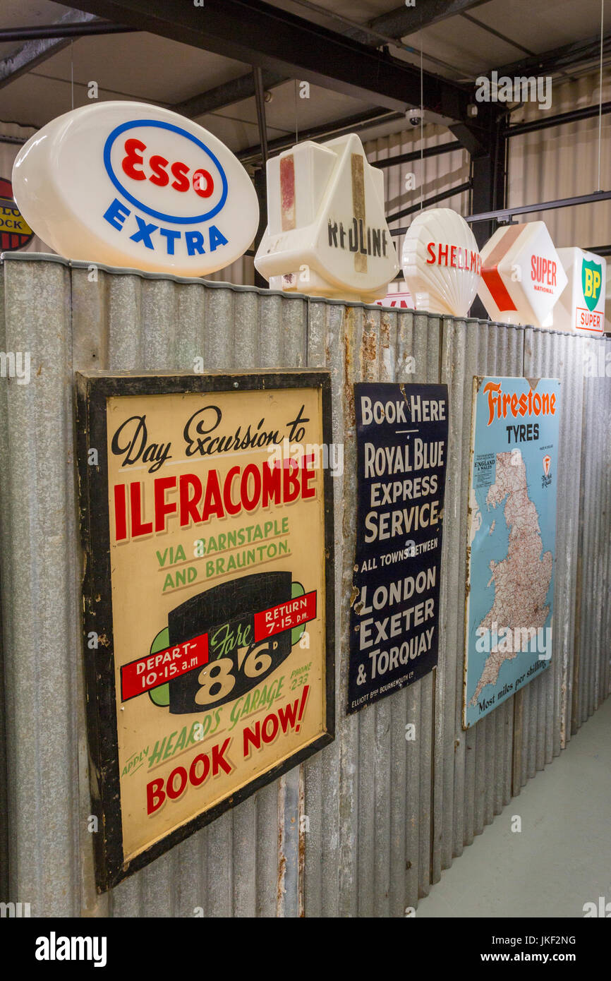 Vintage motoring signs and petrol pump heads in the Haynes ...