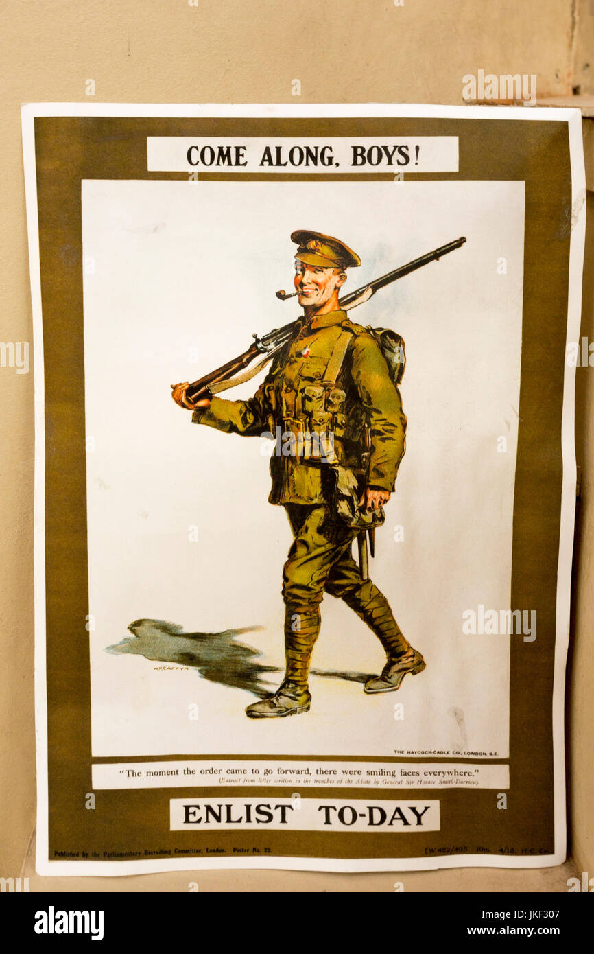 WW1 recruitment poster on the WW1 vehicle display in the Haynes ...