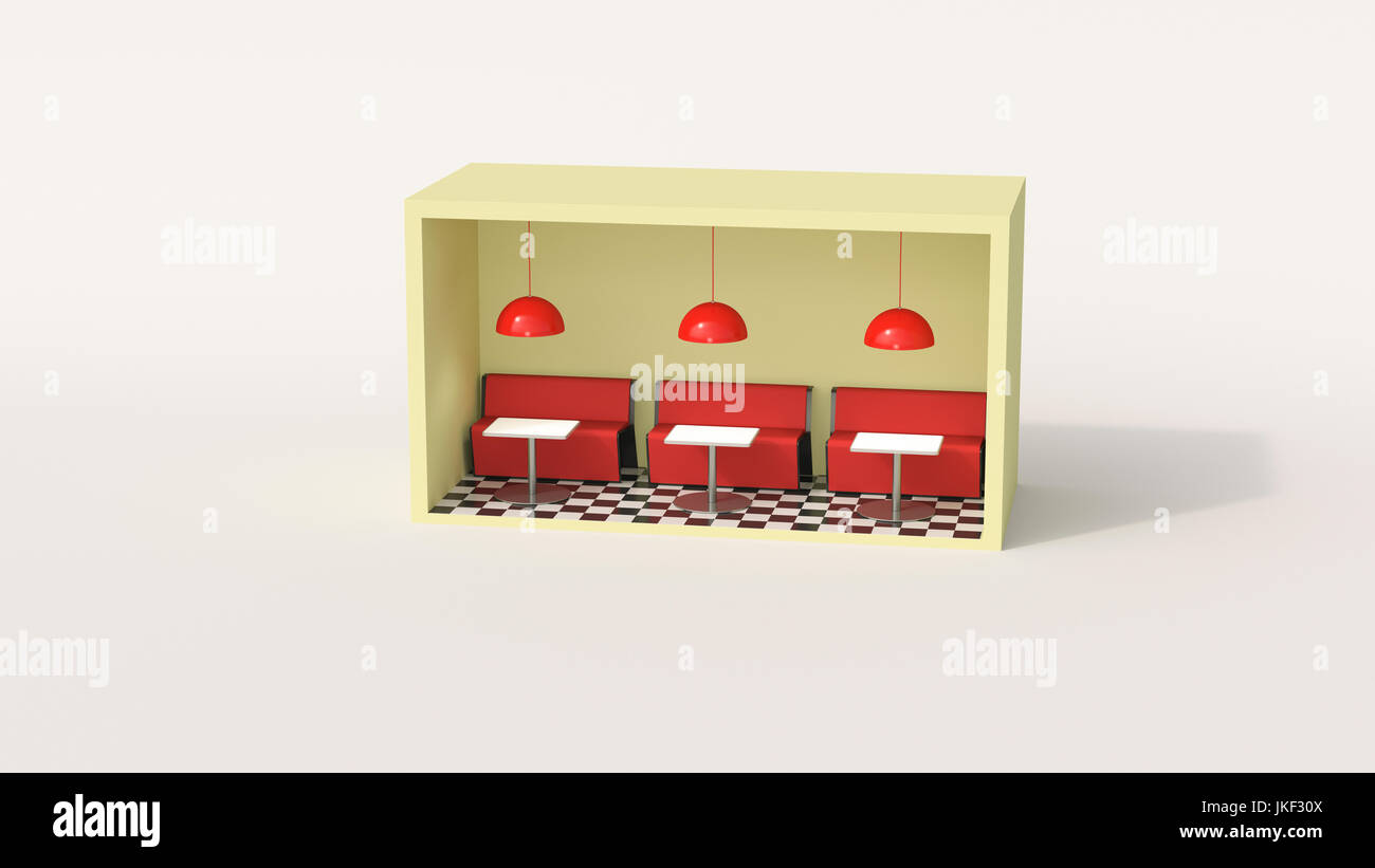 Model of a diner in a box Stock Photo - Alamy