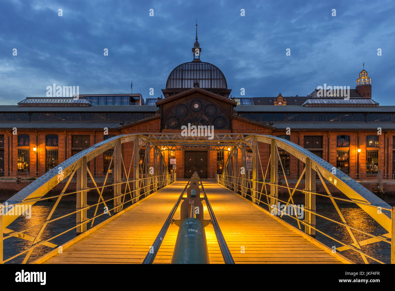 Germany, Hamburg, Altona, fish market hall at blue hour Stock Photo - Alamy