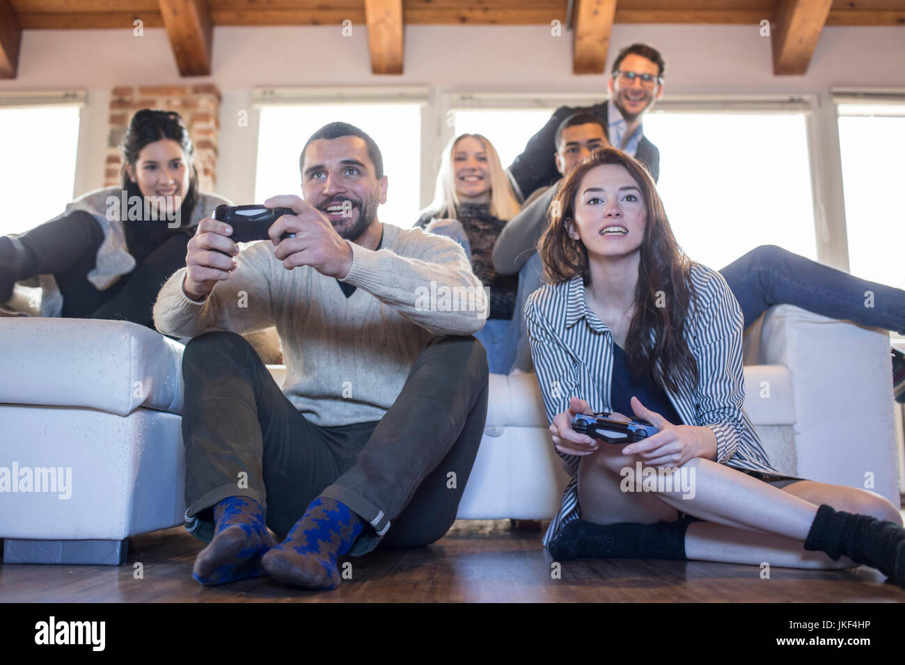 Group playing computer games hi-res stock photography and images - Alamy