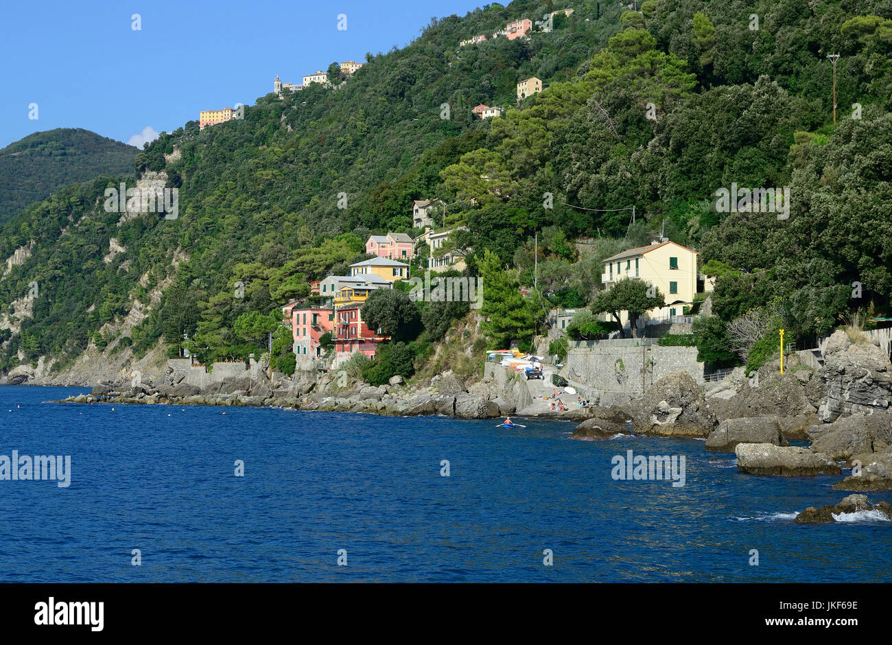 the small village of San Nicolo' in Punta Chiappa, Camogli, Italy Stock ...