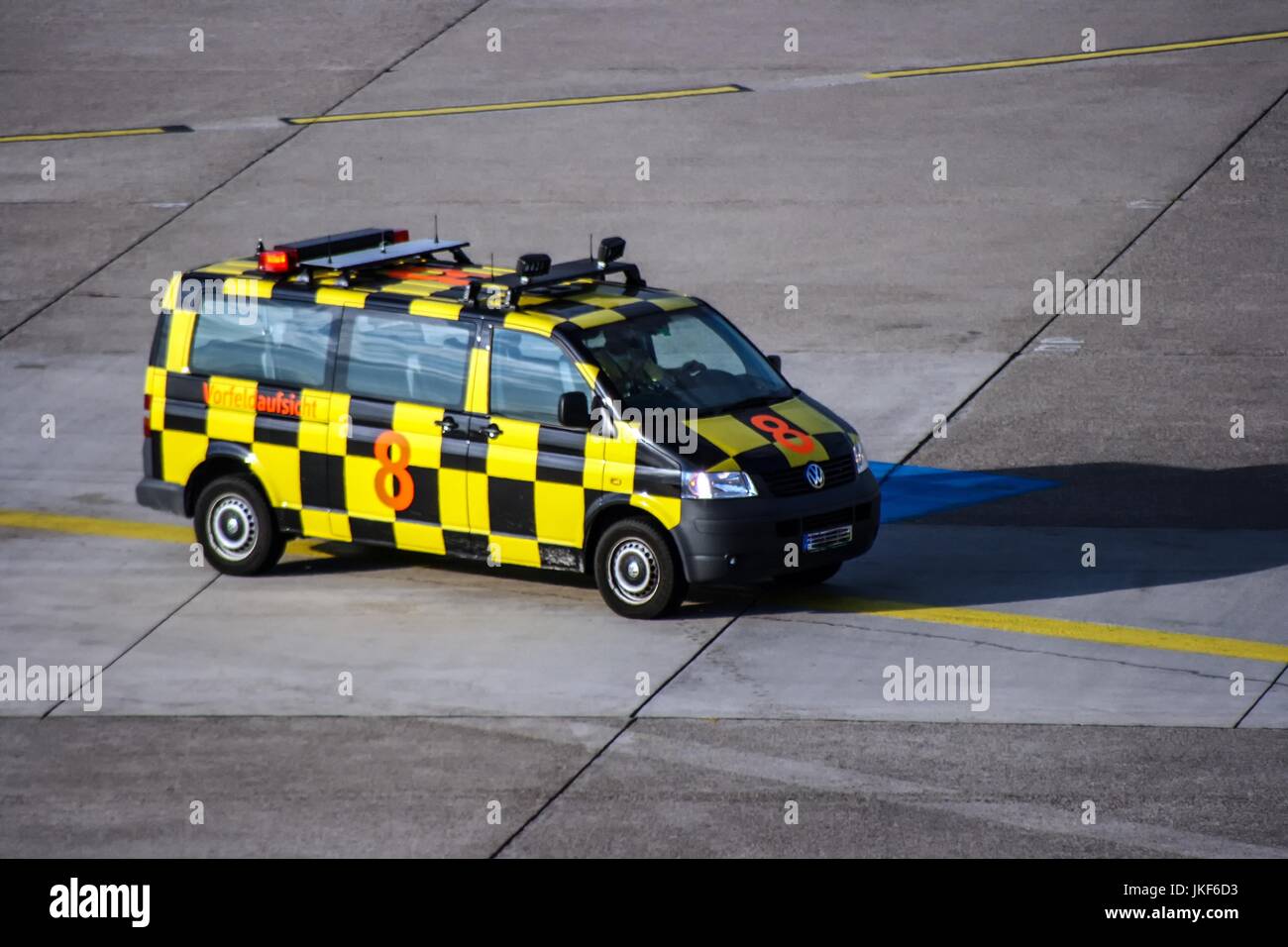 Follow-Me Car at an Airport in Germany Stock Photo - Alamy