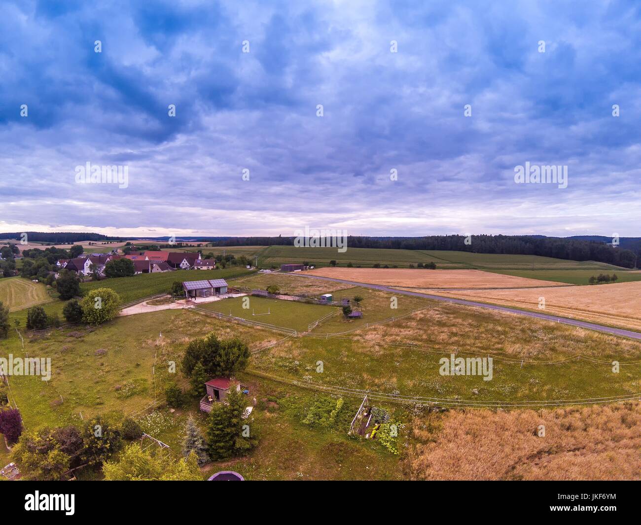 Aerial photo of the landscape near the small village of Moenchberg in ...