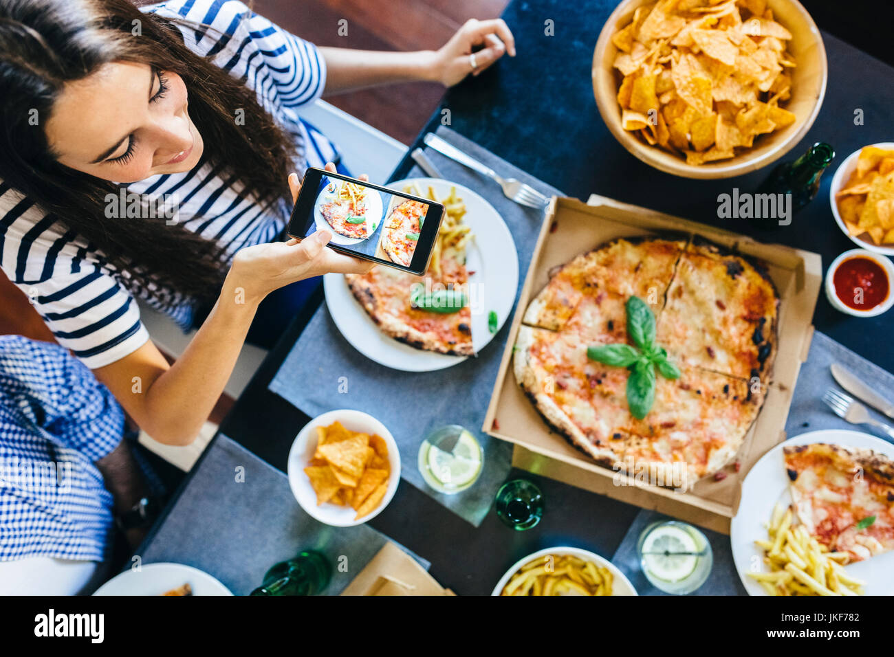 Overhead food phone picture hi-res stock photography and images - Alamy