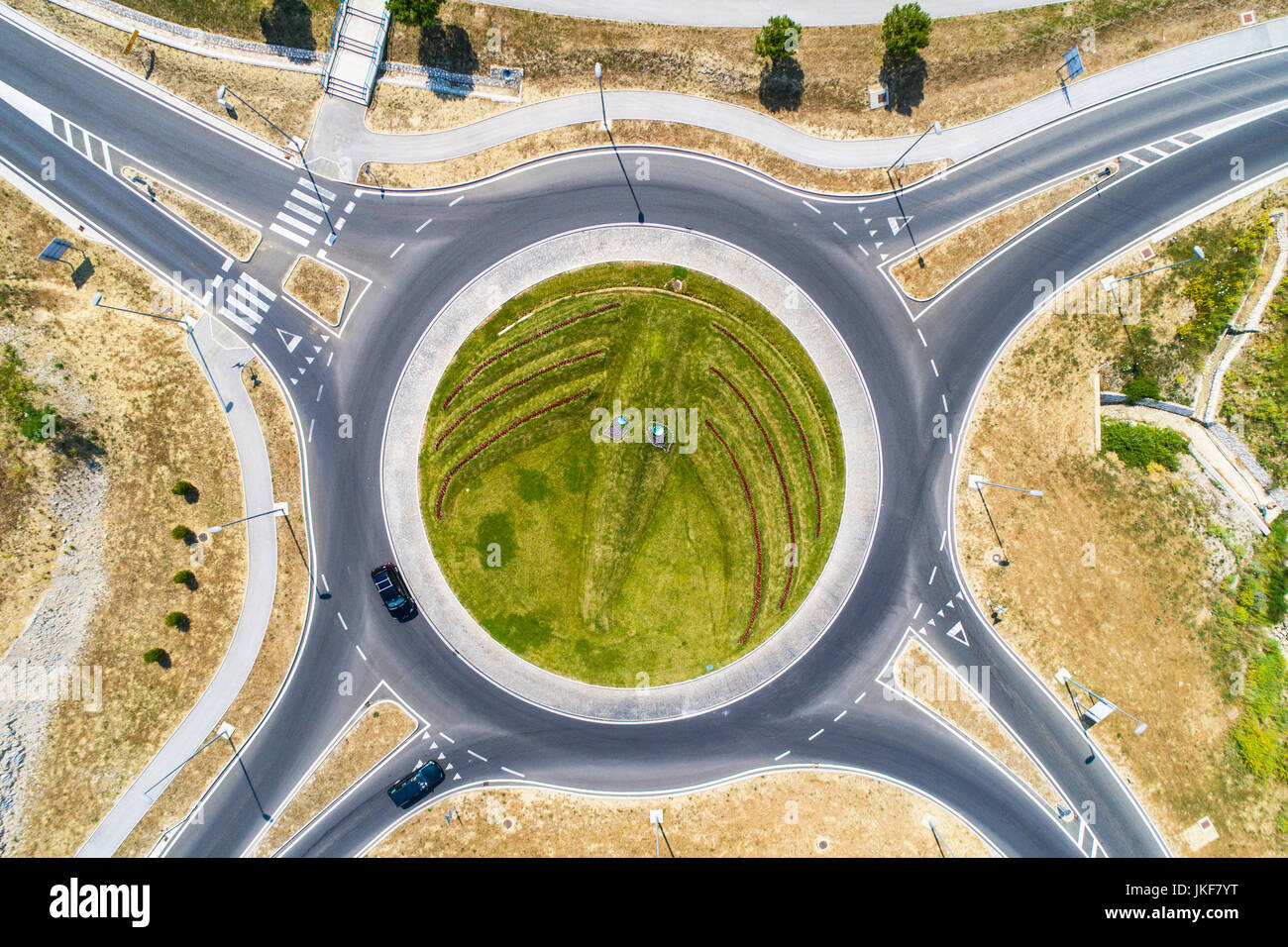 Aerial view of a roundabout Stock Photo - Alamy
