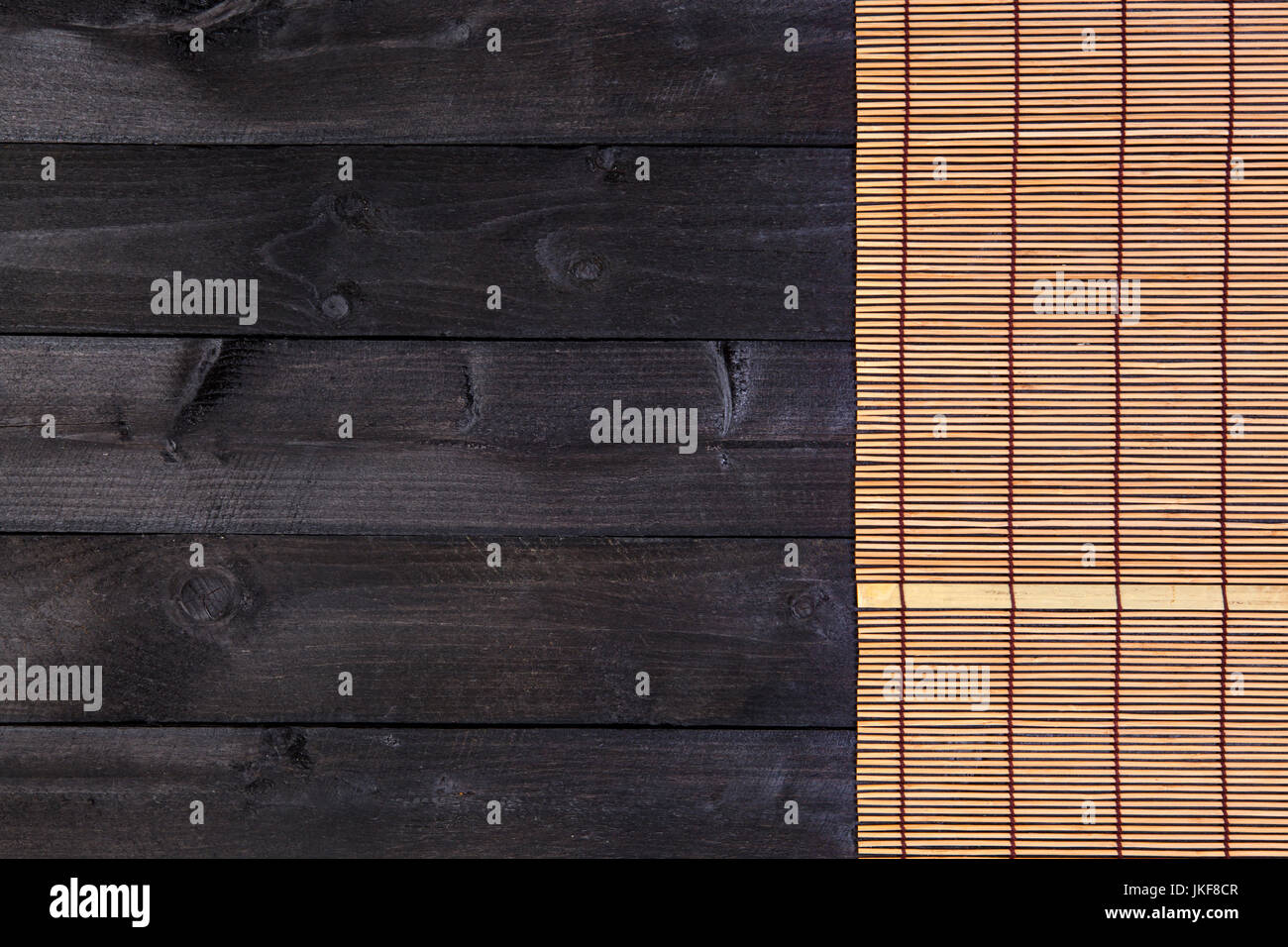 Bamboo mat. Top view with copy space Stock Photo - Alamy
