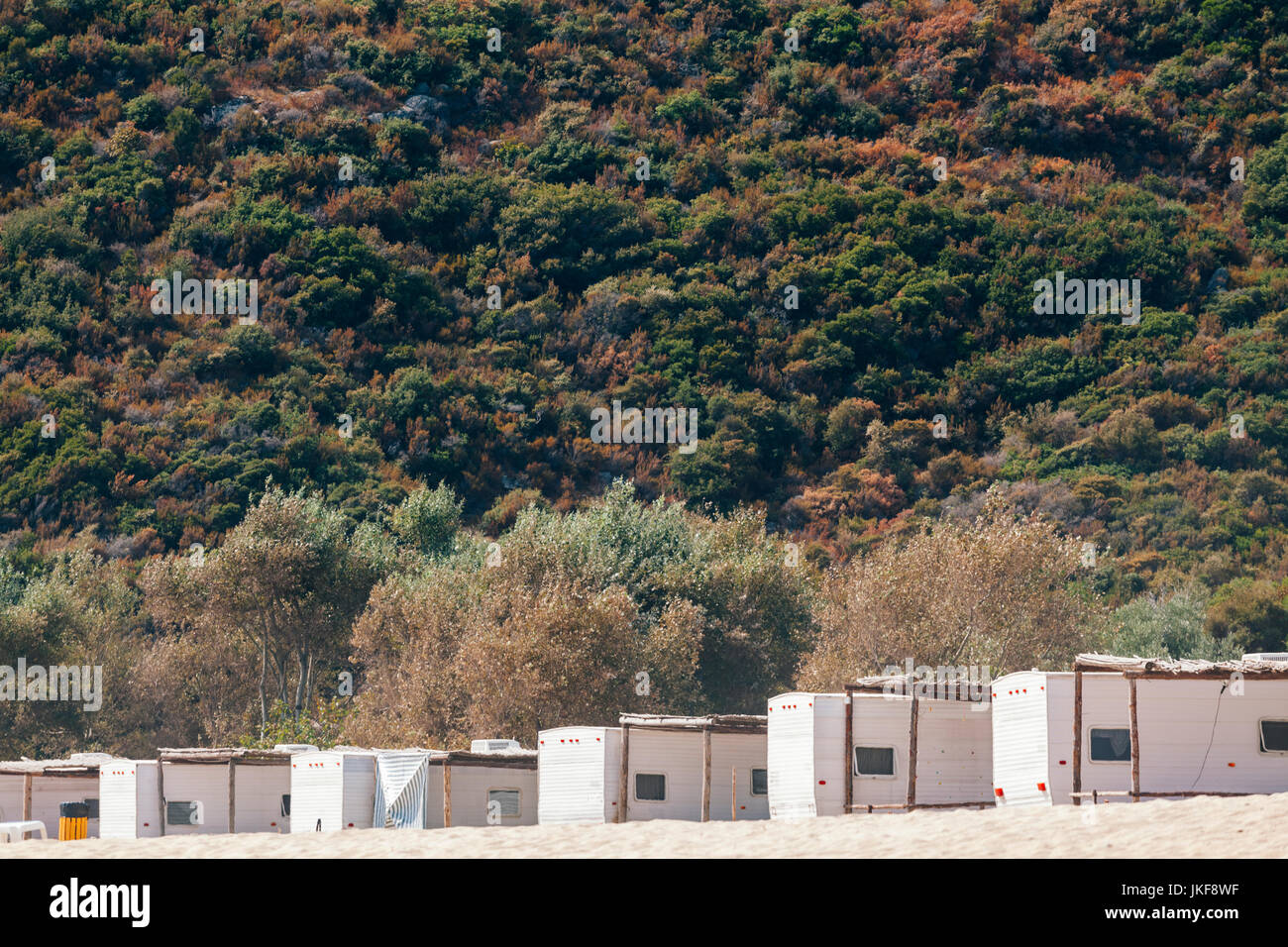 Sandy beach trailer park hi-res stock photography and images - Alamy