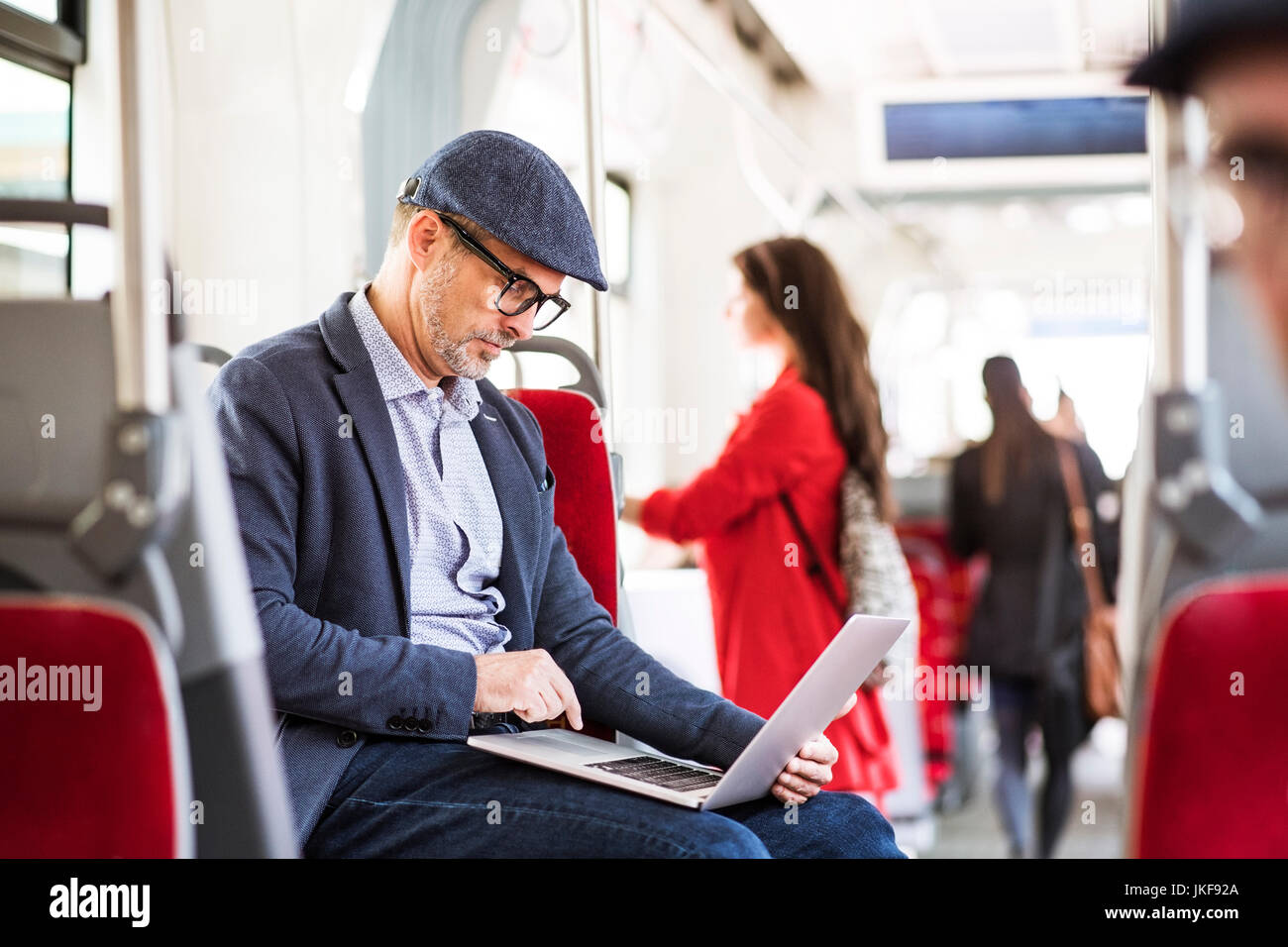 Bus passenger laptop hi-res stock photography and images - Alamy