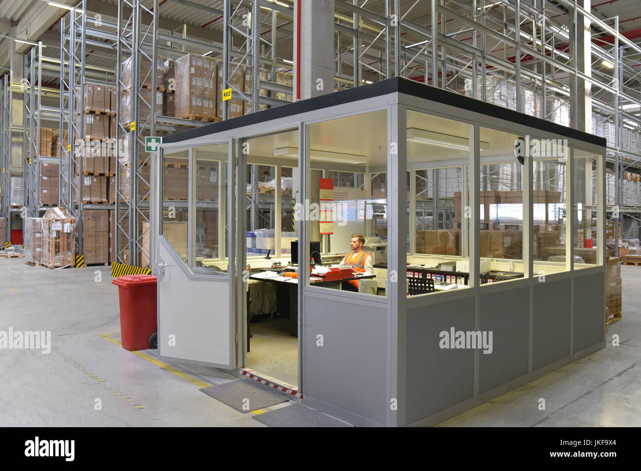 Man in control room of factory hall Stock Photo - Alamy