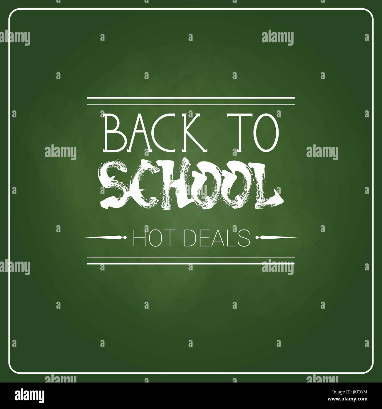 Back To School Chalked Label On Green Board Background Stock Vector ...