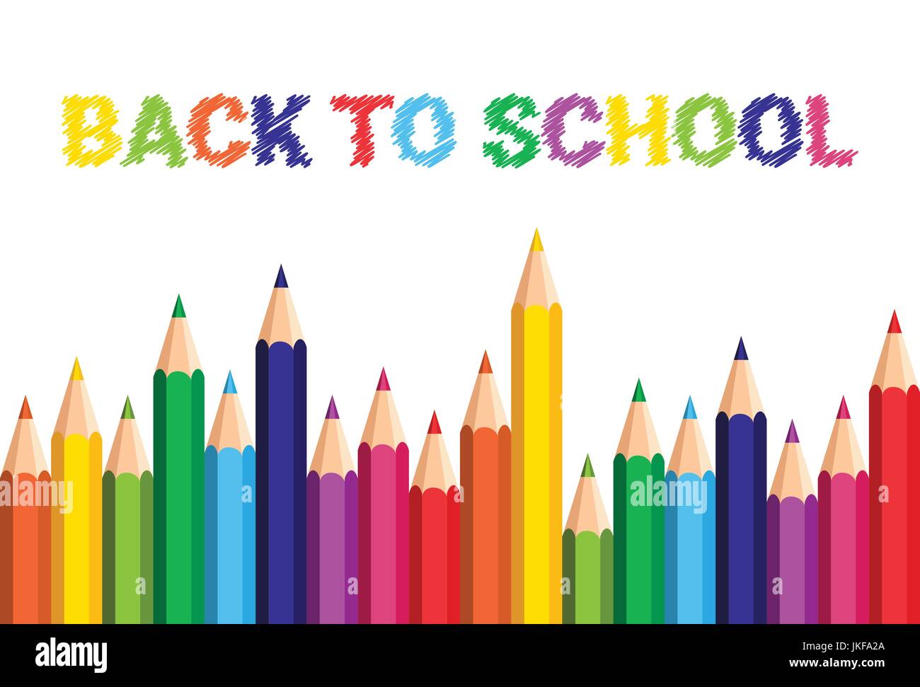 Back To School Poster Colorful Crayons Pencils On White Background ...