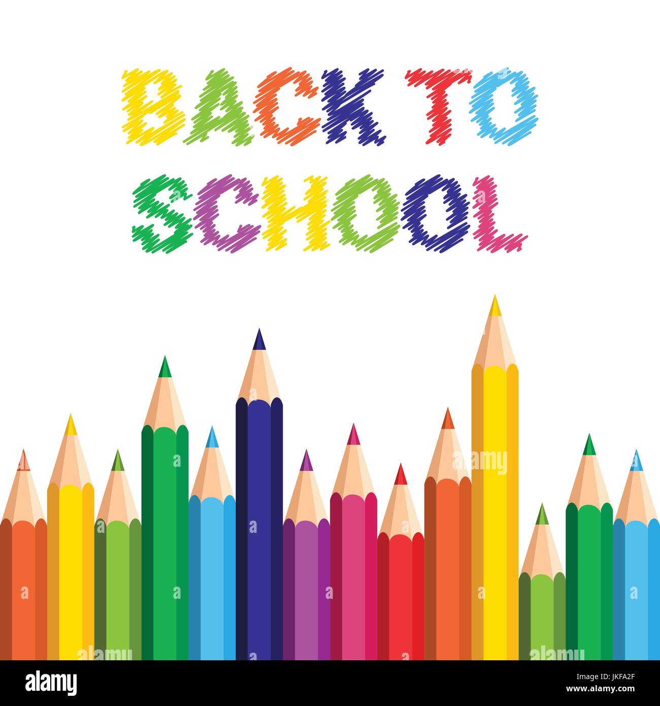 Back To School Poster Colorful Crayons Pencils Brush Strokes On White ...