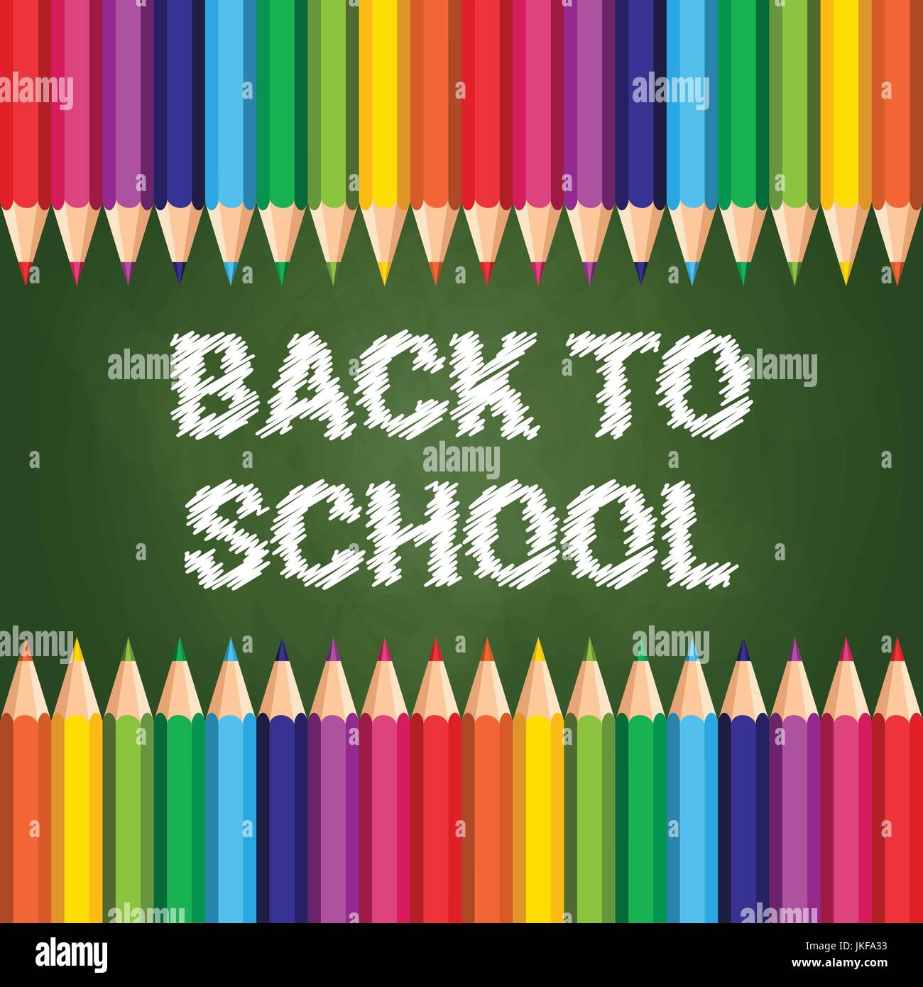 Back To School Poster Colorful Crayons On Chalk Board Background Stock ...