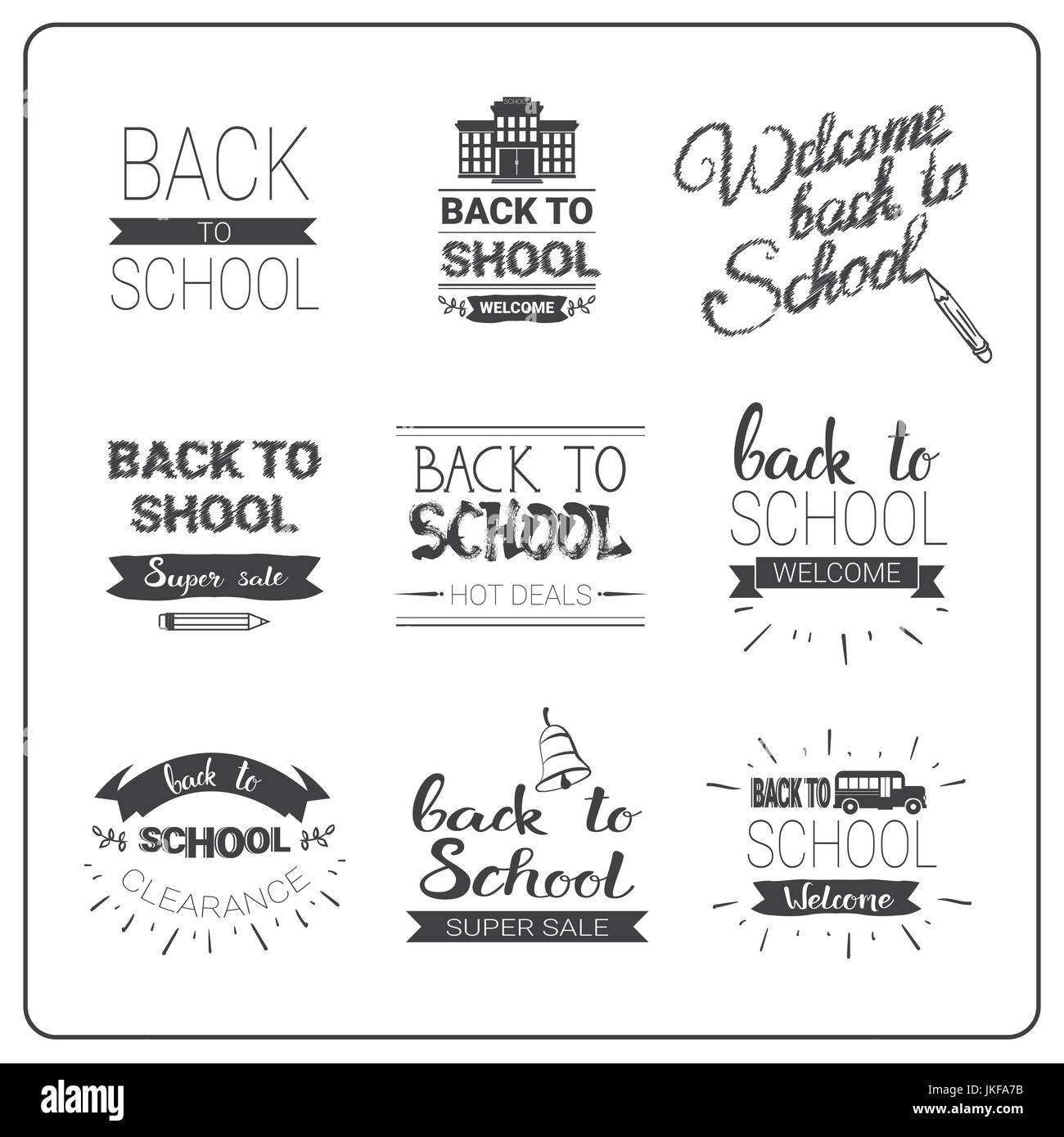 Creative logo set 1 Black and White Stock Photos & Images - Alamy